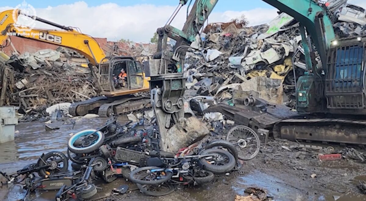 Byron and Tweed police smash 35 seized e-bikes in crackdown